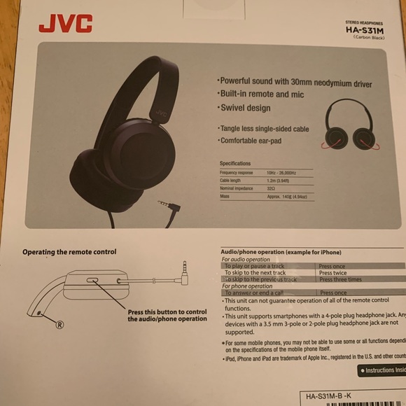 JVC | Other | Jvc Powerful Sound Built In Remote Microphone Brand New ...